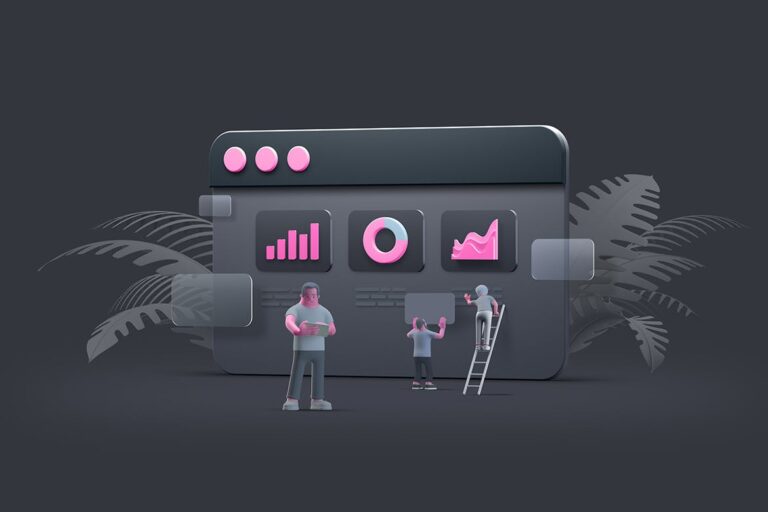 3D Ui UX设计Web浏览器场景图插画 - 摄视觉